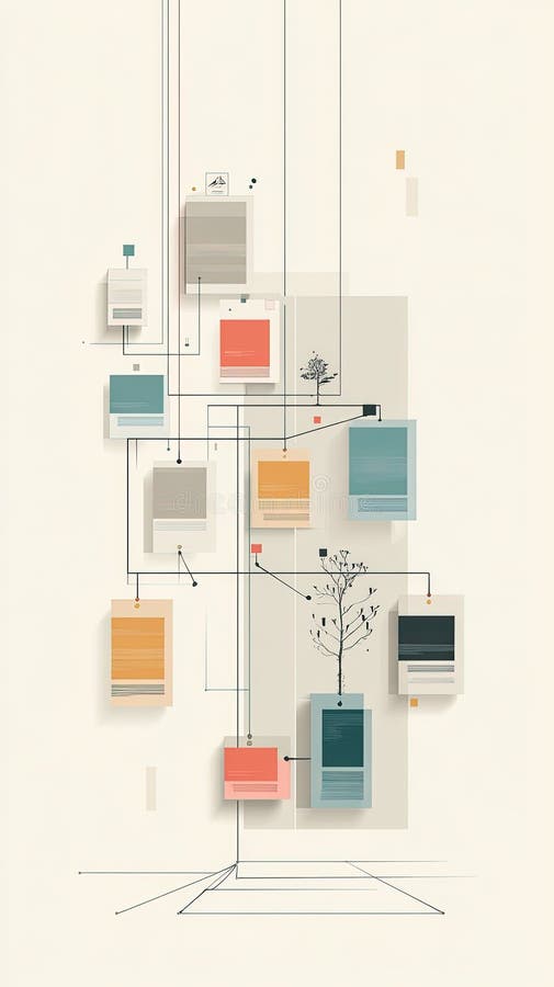 Mind Map Growing Like a Tree, Connecting Ideas and Concepts Stock ...