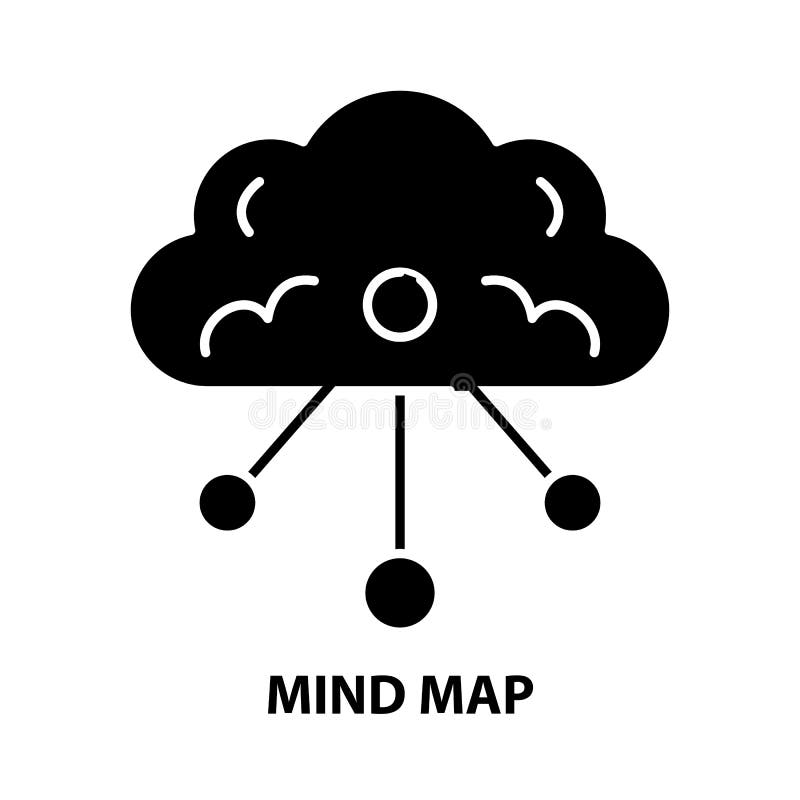 Mind Map Icon, Black Vector Sign with Editable Strokes, Concept ...