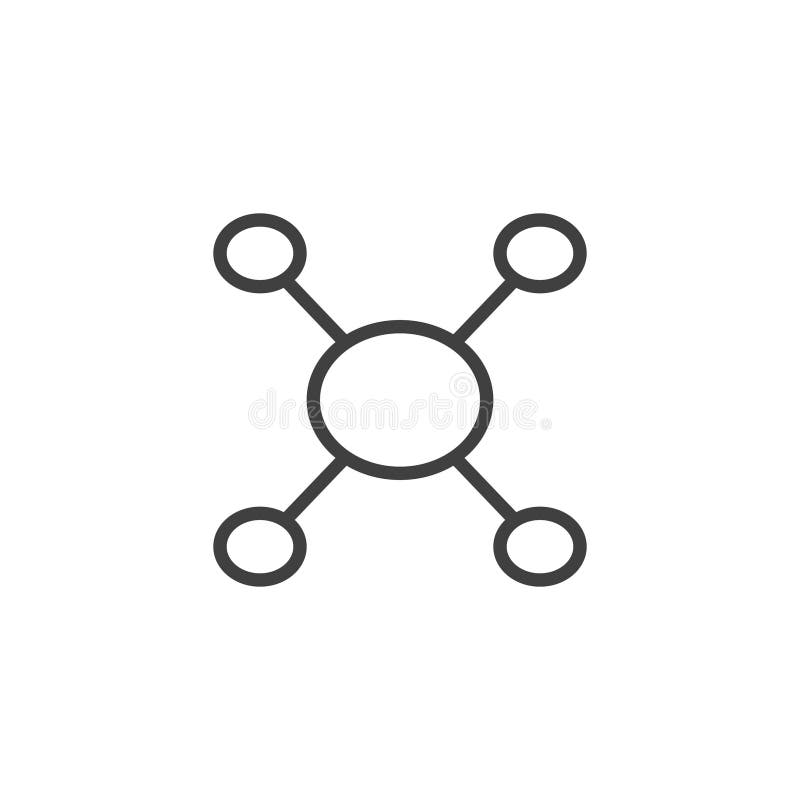 Mind Map line icon stock vector. Illustration of network - 305740687