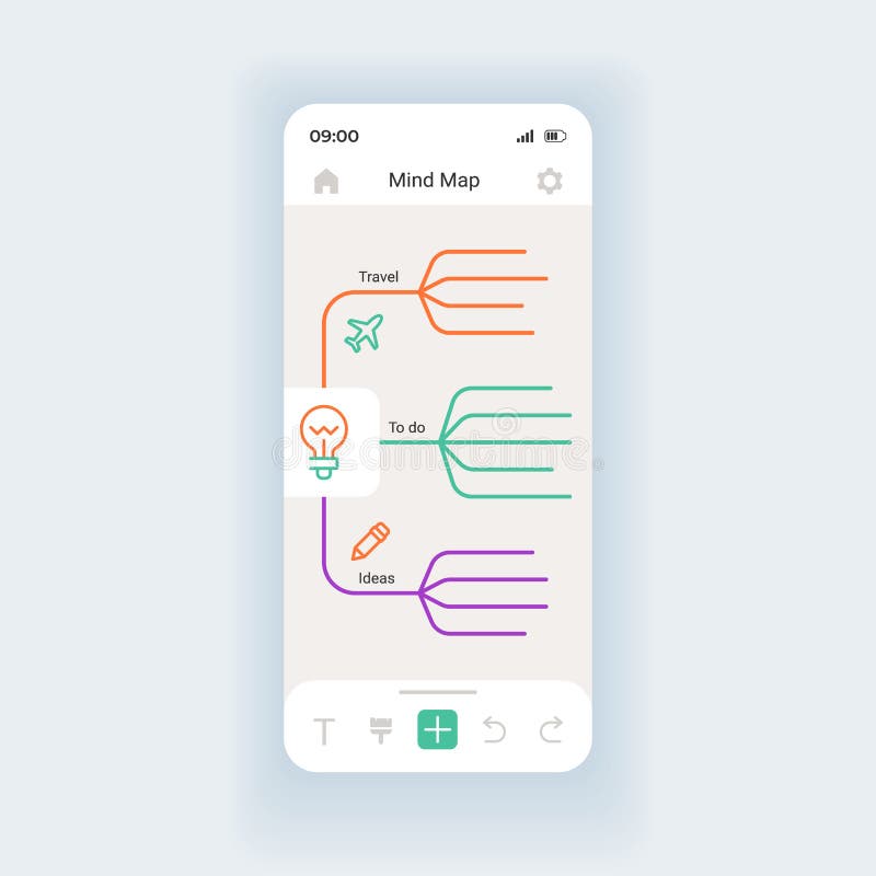 Mind Map Maker Smartphone Interface Vector Template Stock Vector ...