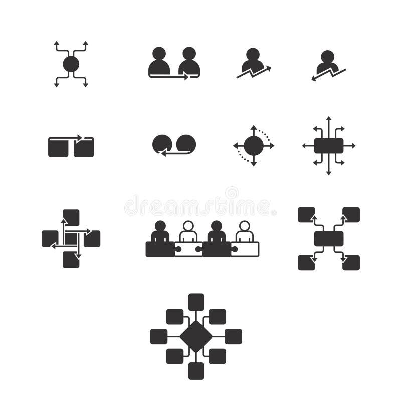 Mind Map Man Arrow Glyph Icon. Infographic Vector Stock Vector ...