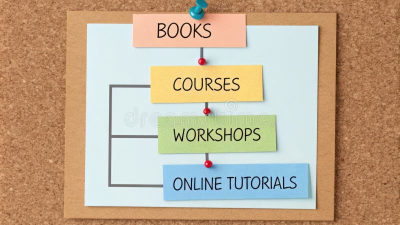 A Mind Map Pinned To a Corkboard Outlining Different Skill Development ...