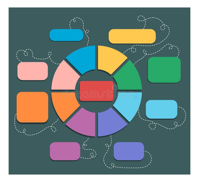 Infographic Template Colorful Text Box Round Diagram Stock Vector ...