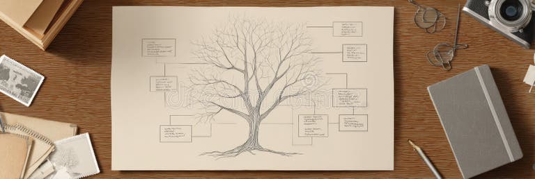 Mind Map Sketch Illustrating Open Branches on a Desk with Space for ...