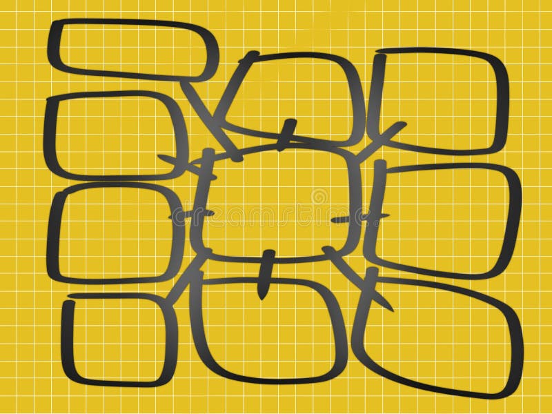 Mind Mapping Data Connecting Link Web Presentation Set Stock