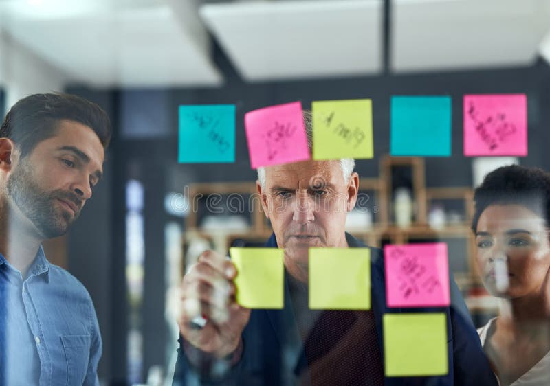 In Mind Mapping Mode. a Group of Colleagues Having a Brainstorming ...