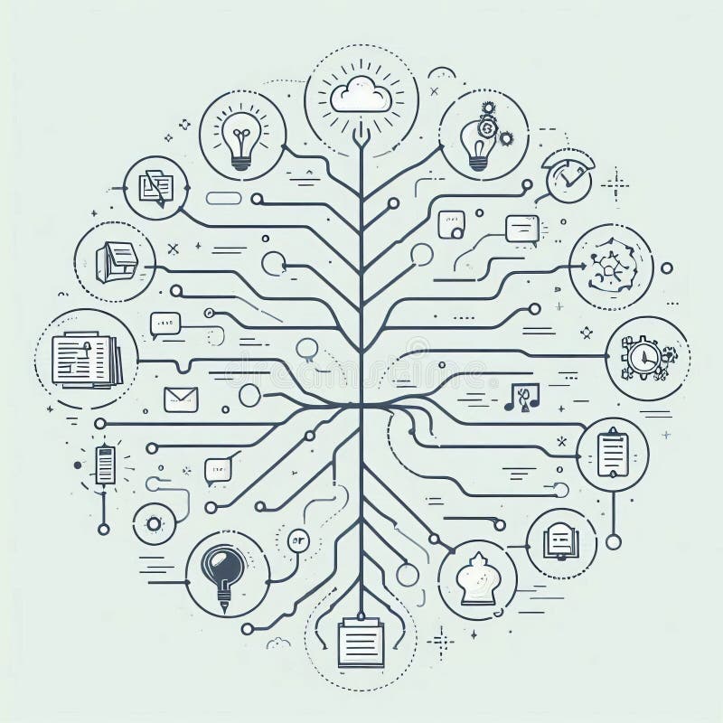 Mind Mapping Template a Blank Mind Map Template for Organi Stock ...