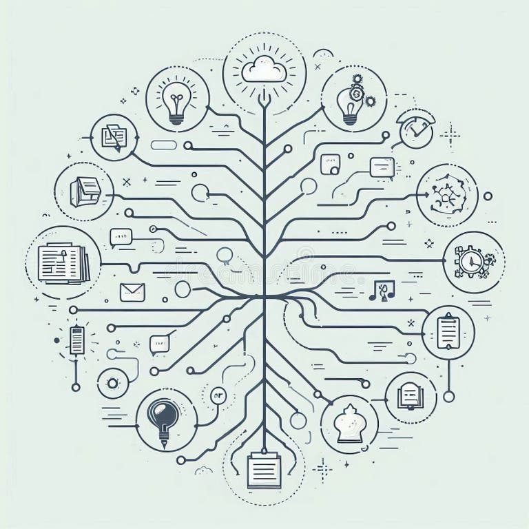 Mind Mapping Template a Blank Mind Map Template for Organi Stock ...