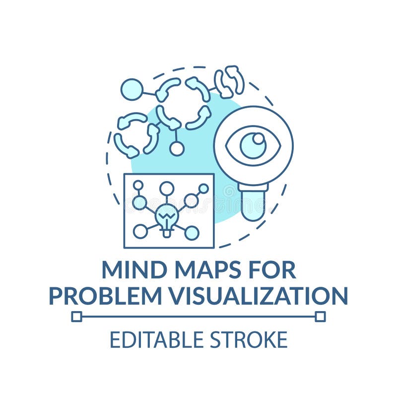 Mind Maps for Problem Visualization Blue Concept Icon Stock Vector ...