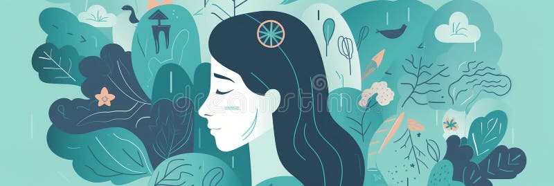 Mind Matters A Banner Featuring A Young Woman And Mental Health