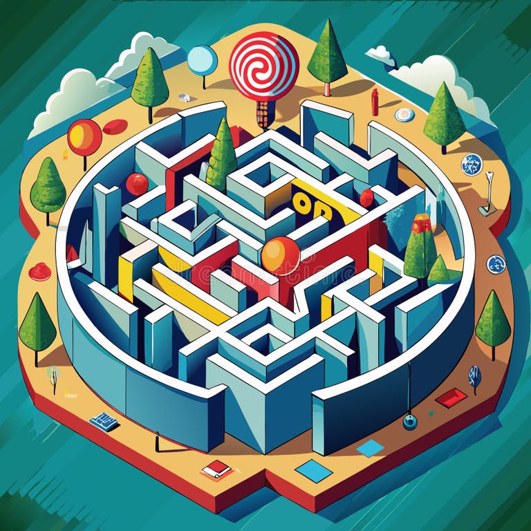 Mind Maze Abstract Sculpture Stock Vector - Illustration of imagination ...