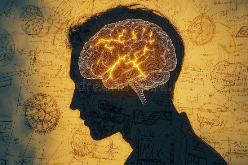 Mind and Mechanics: a Minimalist Illustration Stock Illustration ...