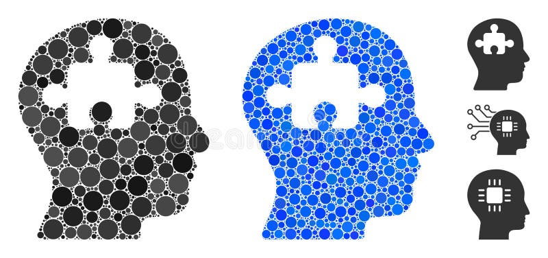 Mind Mosaic Icon of Circles Stock Vector - Illustration of conceptual ...