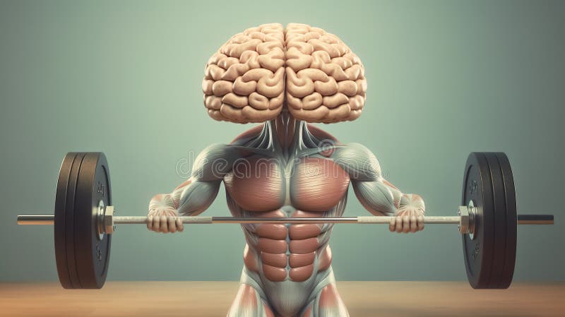 A Mind with Muscles. Generative Ai Stock Illustration - Illustration of ...