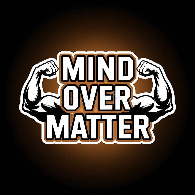 Mind Over Matter Brain Vs. Biceps Icon Split, Clever Visual Metaphor ...