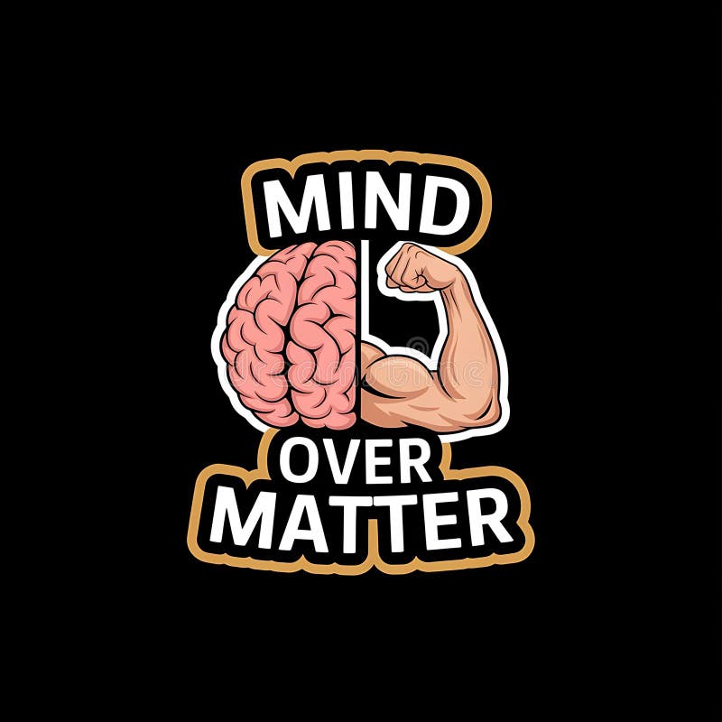 Mind Over Matter Brain Vs. Biceps Icon Split, Clever Visual Metaphor ...