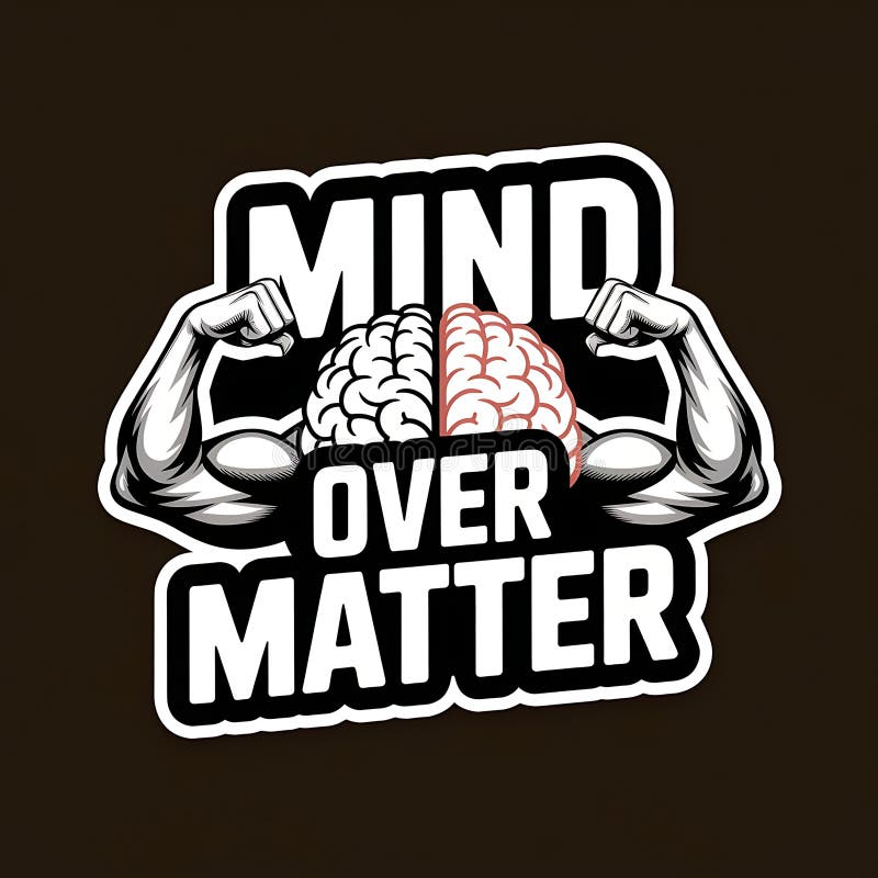 Mind Over Matter Brain Vs. Biceps Icon Split, Clever Visual Metaphor ...