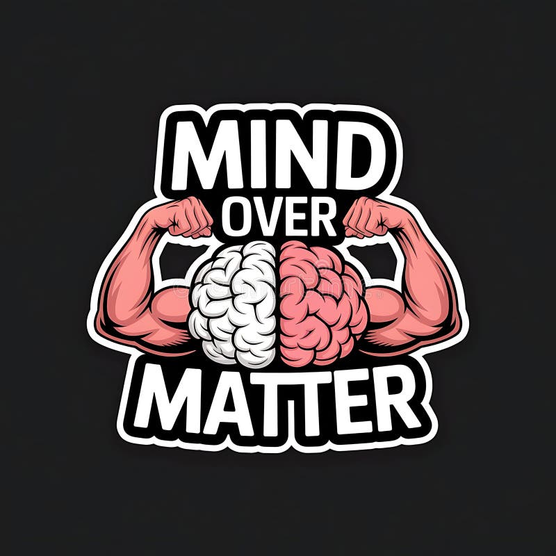 Mind Over Matter Brain Vs. Biceps Icon Split, Clever Visual Metaphor ...