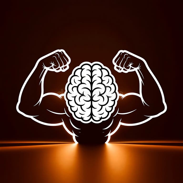 Mind Over Matter Brain Vs. Biceps Icon Split, Clever Visual Metaphor ...