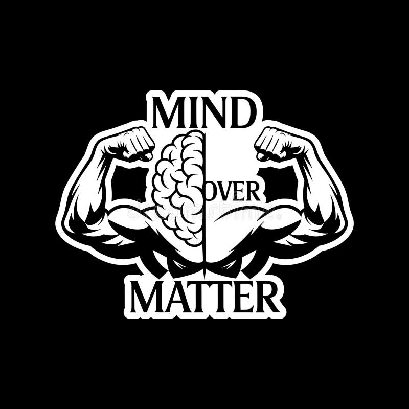 Mind Over Matter Brain Vs. Biceps Icon Split, Clever Visual Metaphor ...