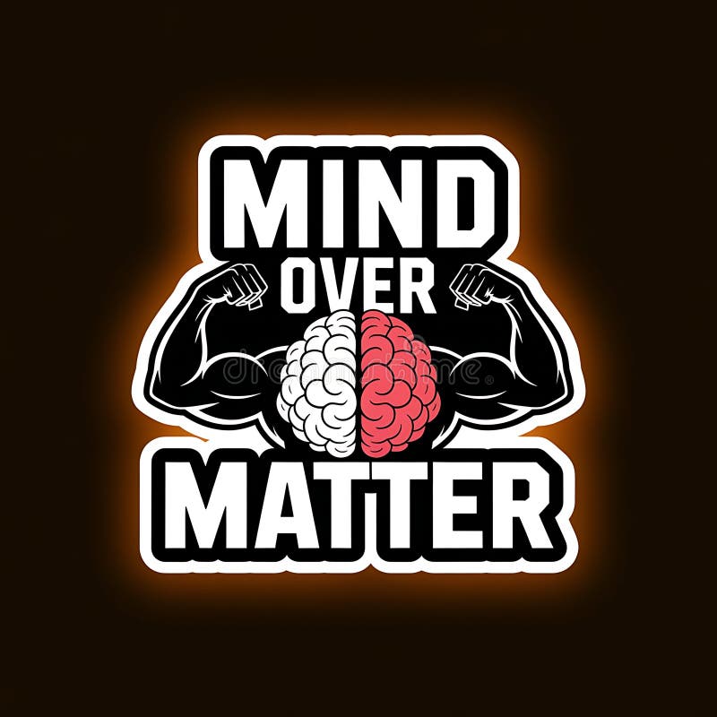 Mind Over Matter Brain Vs. Biceps Icon Split, Clever Visual Metaphor ...
