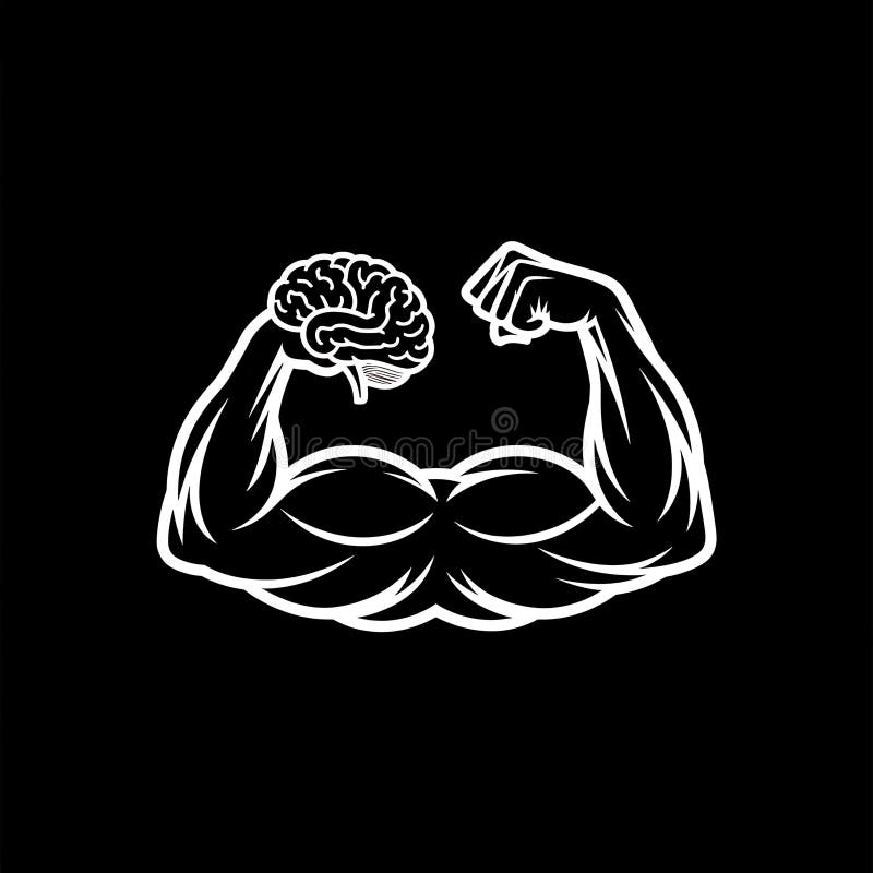 Mind Over Matter Brain Vs. Biceps Icon Split, Clever Visual Metaphor ...