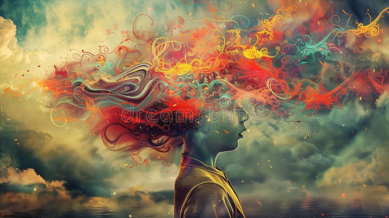 Mind Overwhelmed with Information Data, Social Media Addiction, Brain ...