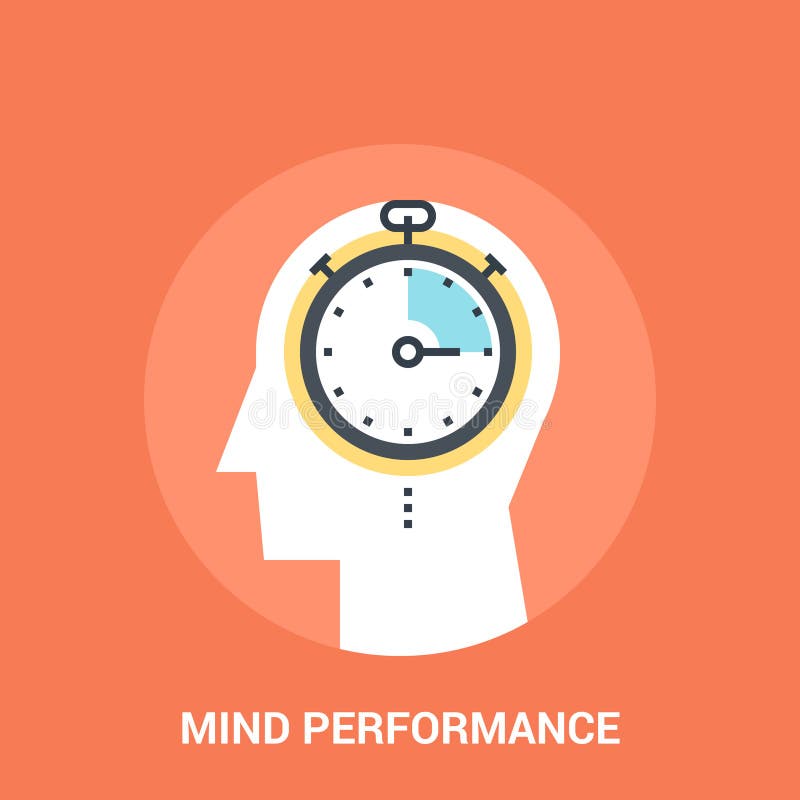 Mind Performance Flat Icon Design Concept Stock Vector - Illustration ...