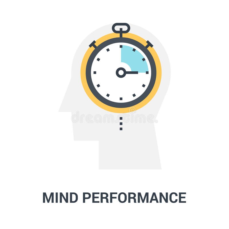 Mind Performance Flat Icon Design Concept Stock Vector - Illustration ...