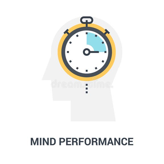 Mind Performance Flat Icon Design Concept Stock Vector - Illustration ...