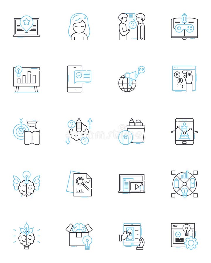 Mind Portraits Linear Icons Set. Perception, Imagination, Insight ...