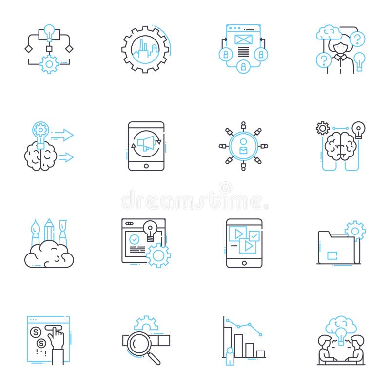 Mind Portraits Linear Icons Set. Perception, Imagination, Insight ...