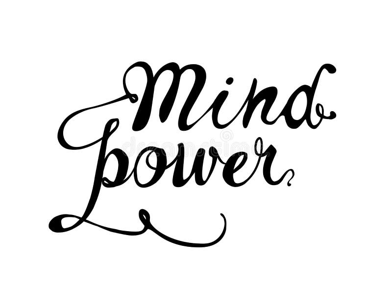 Mind Power. Hand Written Inscription Stock Vector - Illustration of ...