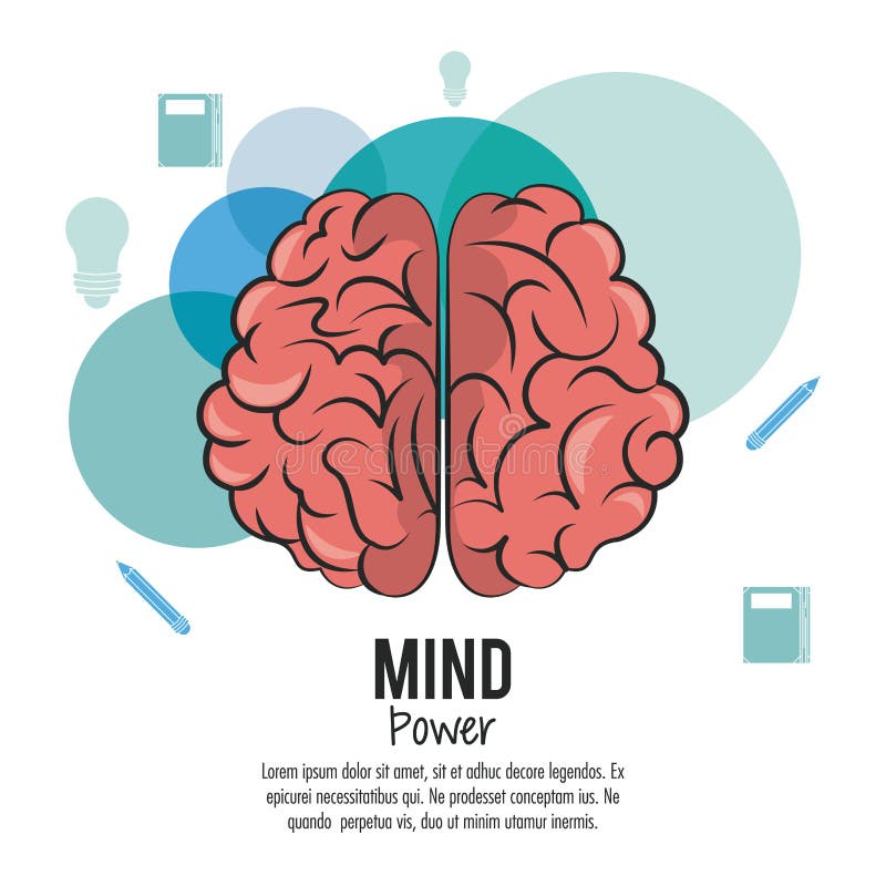 Mind power poster stock vector. Illustration of pencil - 120983353