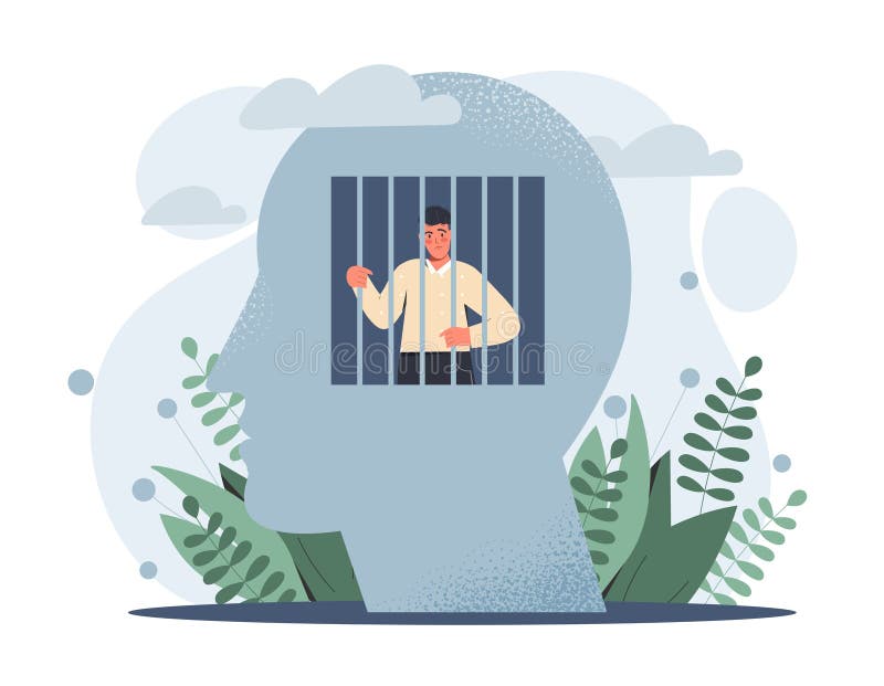 Mind prison concept stock vector. Illustration of idea - 243662996