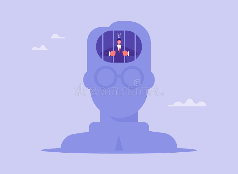 Mind Prison, Melancholy and Frustration Concept Stock Vector ...