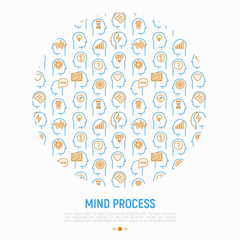 Mind Process Concept in Circle Stock Vector - Illustration of creative ...