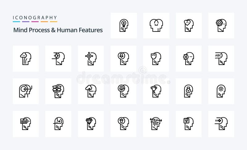 25 Mind Process and Human Features Line Icon Pack. Vector Icons ...