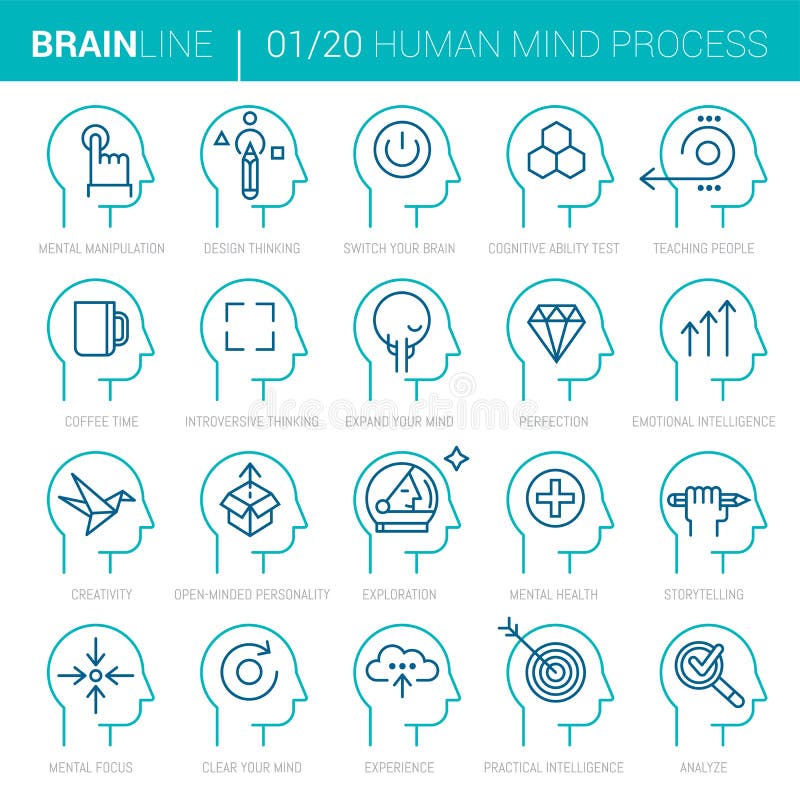 Mind Process Vector Icons 1 Stock Vector - Illustration of success ...