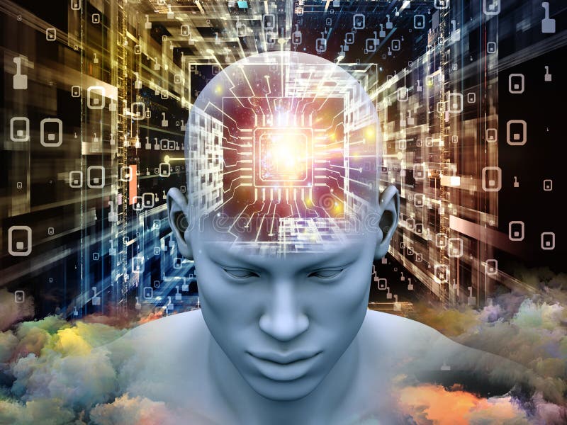 Brain processor stock illustration. Illustration of design - 24685522