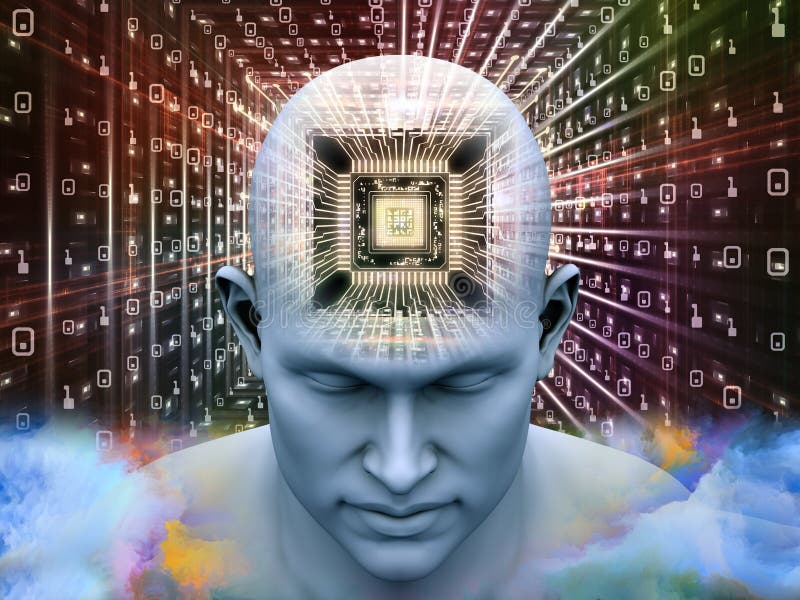 Brain processor stock illustration. Illustration of design - 24685522