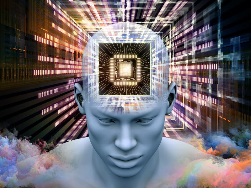 Brain processor stock illustration. Illustration of design - 24685522