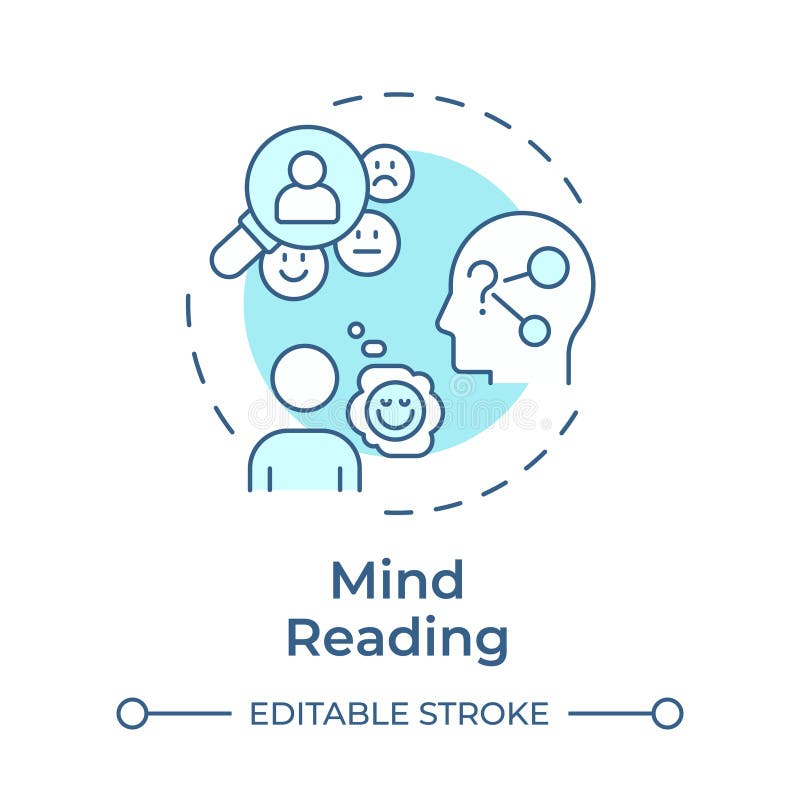 Mind Reading Soft Blue Concept Icon Stock Vector - Illustration of ...