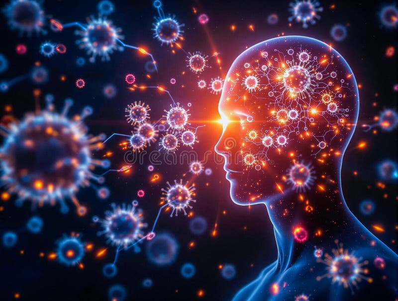 Mind S Eye: Conceptual Illustration of Neurological Activity and Viral ...