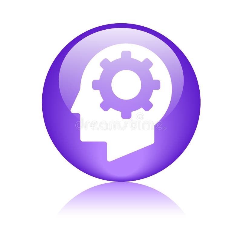 Mind setting gear icon stock vector. Illustration of brain - 121539571
