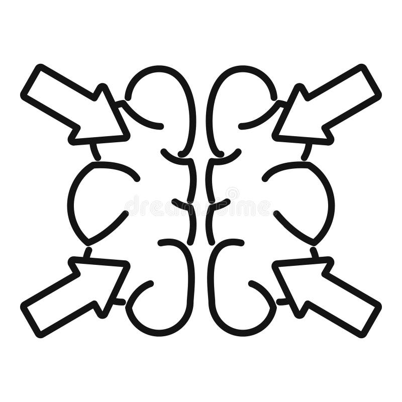 Mind Think Brain Icon Outline Vector. Solution Problem Stock Vector ...