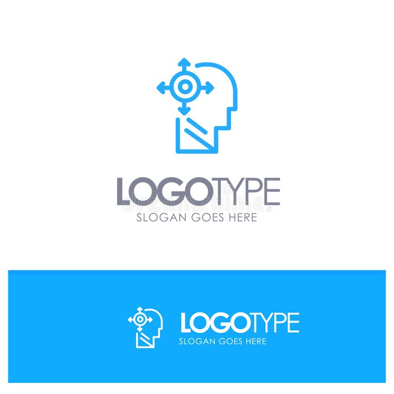 Mind, Transform, Yourself, Head Blue Outline Logo Place for Tagline ...
