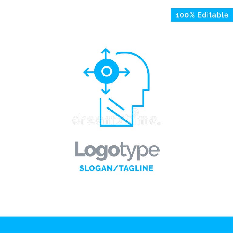 Mind, Transform, Yourself, Head Blue Solid Logo Template. Place for ...