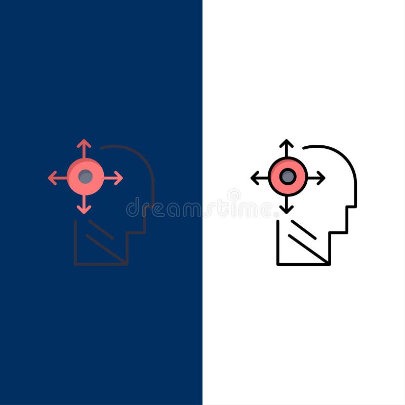 Mind, Transform, Yourself, Head Icons. Flat and Line Filled Icon Set ...