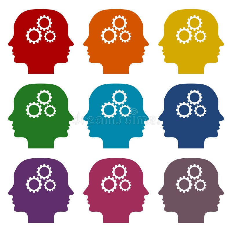 Mind vector icons set stock vector. Illustration of health - 111098975